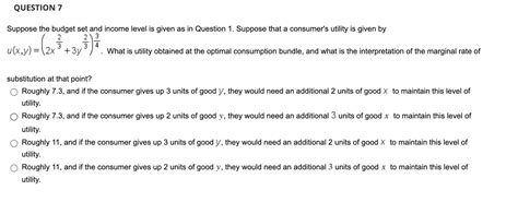Solved Consider Two Goods X And Y And Suppose That The