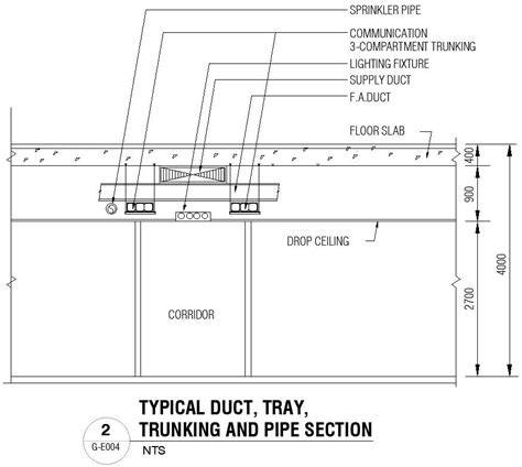 Typical Duct Tray Trunking And Pipe Section Details Autocad Dwg File Cadbull