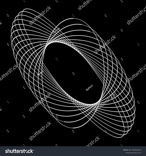 White Ellipses Spiral Form Vector Illustration Stock Vector Royalty