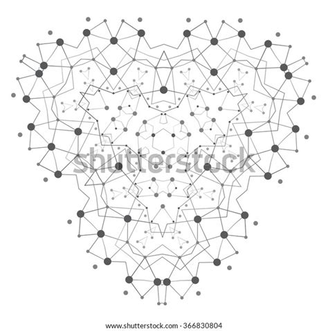 Vector Shape Molecular Structure Lines Dots Stock Vector Royalty Free 366830804 Shutterstock