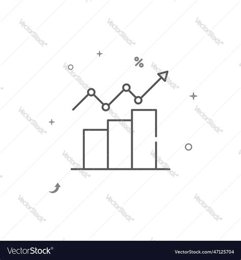 Graph Up Simple Line Icon Symbol Pictogram Sign Vector Image