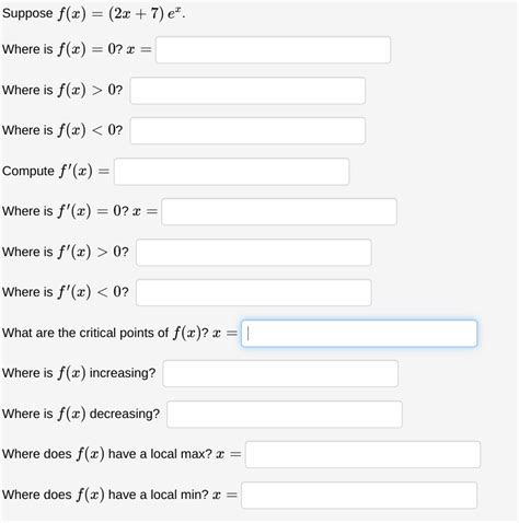Solved Suppose F X 2x 7 Ex Where Is F X 0 X Where Is