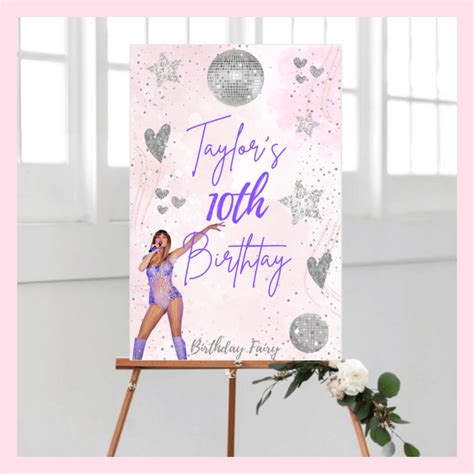 Taylor Swift Themed Party Sign Birthday Fairy Birthday Fairy