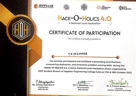 Tejeshwar M On Linkedin Hackathon Jeppiaarengineeringcollege Innovation Techcommunity…