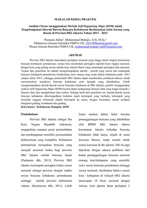 Pdf Analisis Cluster Menggunakan Metode Self Organizing Maps Som Untuk Pengelompokan Daerah