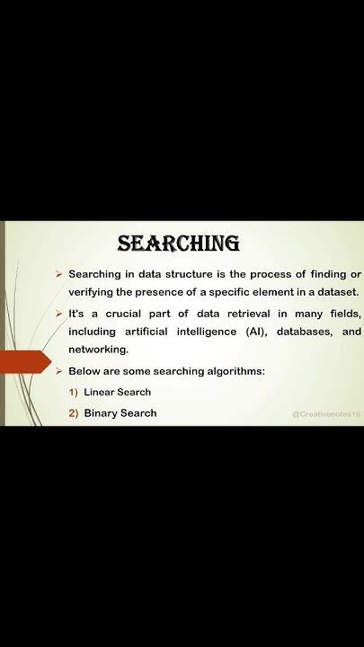 Linear Search In Data Structure Creative Notes Notes Education