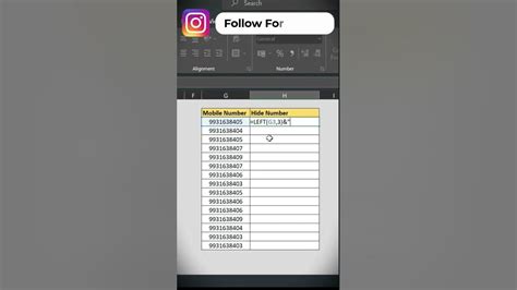 Hide Middle Number Shorts Viral Excel Exceltips Exceltricks Education Microsoftoffice Yt