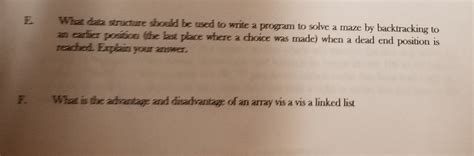 Solved What Data Structure Should Be Used To Write A Program Chegg