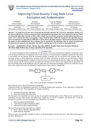 Improving Cloud Security Using Multi Level Encryption And Authentication Pdf