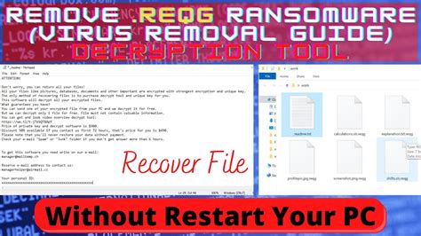 How To Remove The Reqg Ransomware And Recover Files Reqg Ransomware Decryption Tool Youtube