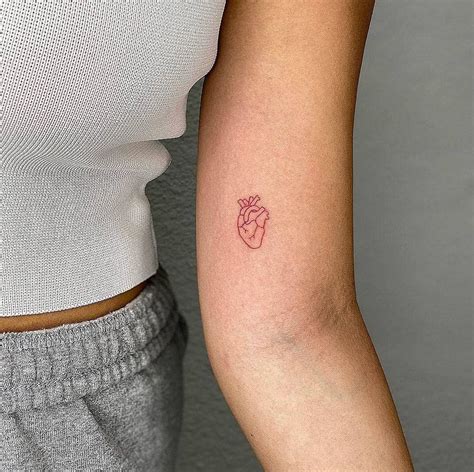 Small Red Ink Anatomical Heart Tattoo Red Ink Tattoos Small Heart