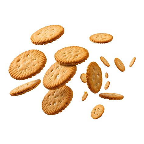 Crunchy Circle Crackers On Clear Canvas 49736637 Png