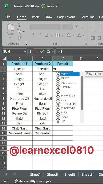 compare cell values excelforjob excelhacks exceltricks