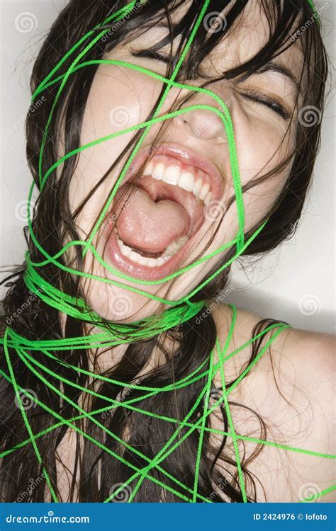 Nude Woman Bound With String Stock Photo Image Of Bizarre Conceptual
