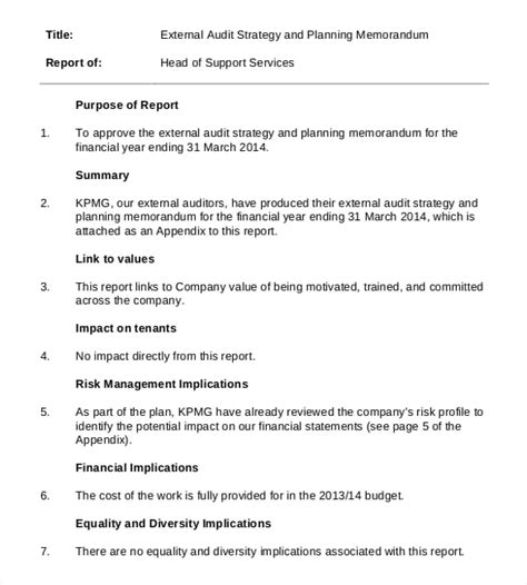 Audit Memo Templates Sample Word Google Docs Format Download
