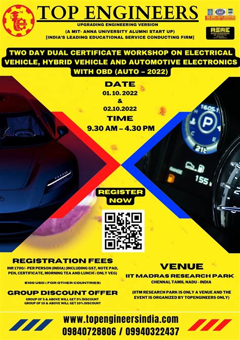 Two Day Dual Certificate Workshop On Electrical Vehicle Hybrid Vehicle