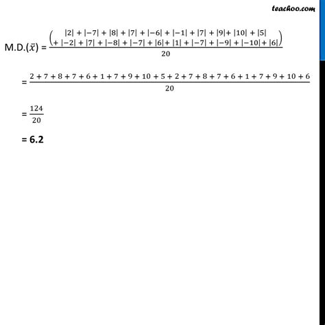 Example Find Mean Deviation About Mean