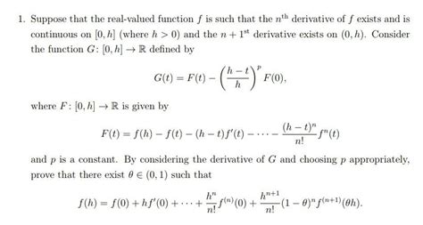 Solved Suppose That The Real Valued Function F Is Such That Chegg