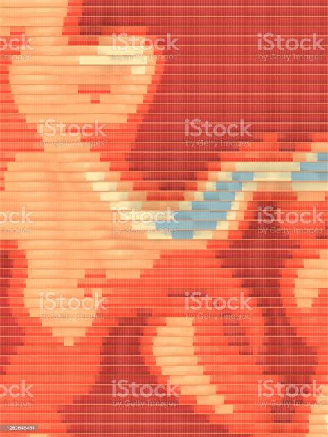 수평 선의 표면을 따라 컬러 줄무늬의 패턴처럼 물결 모양 디지털 일러스트를 렌더링하는 3d 0명에 대한 스톡 사진 및 기타 이미지 Istock