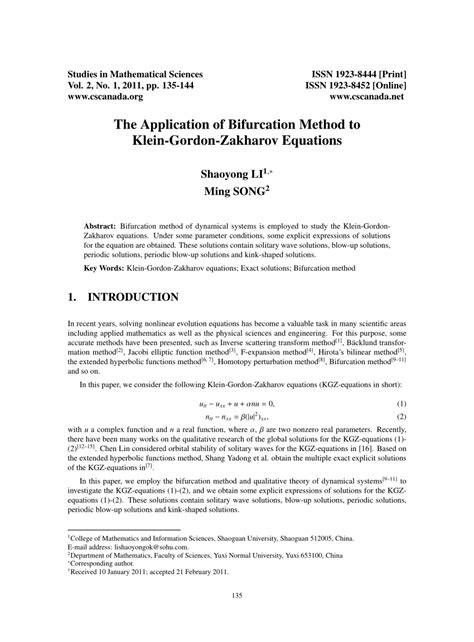 pdf the application of bifurcation method to klein gordon zakharov