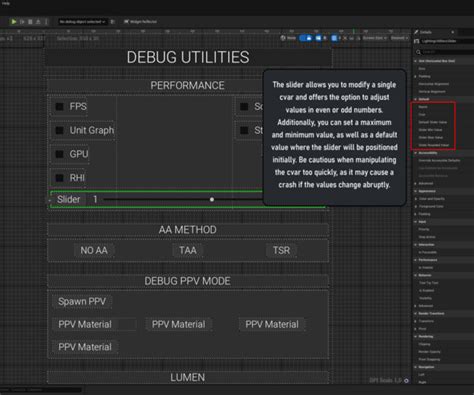 Artstation Editor Utility Widget Unreal Engine Debugging Tool Resources