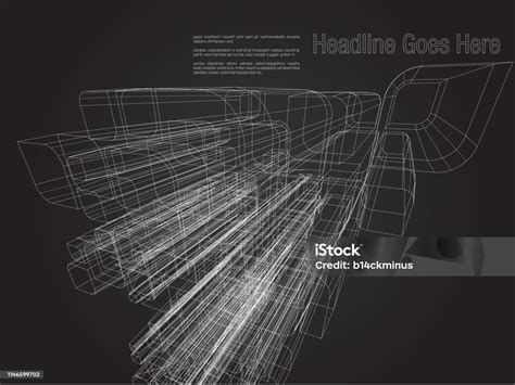 3d 건축가 와이어 프레임 와이어 프레임 모델에 대한 스톡 벡터 아트 및 기타 이미지 와이어 프레임 모델 청사진 추상적인 Istock