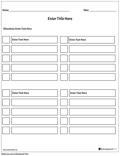Checklist Template For Students