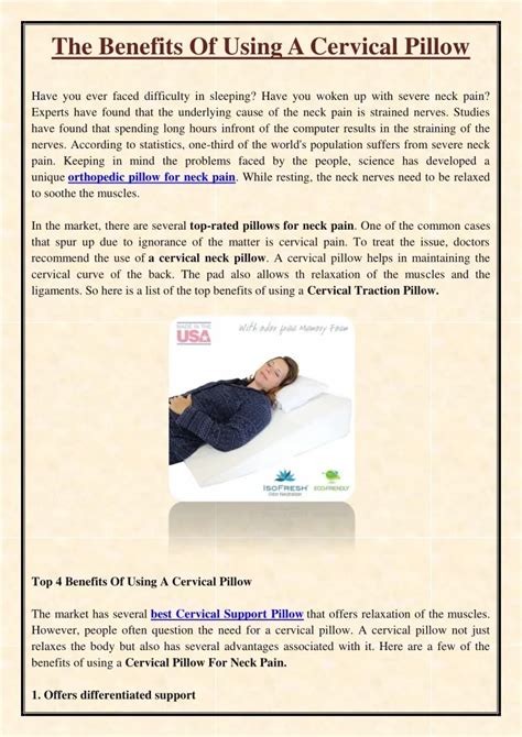 Ppt The Benefits Of Using A Cervical Pillow Powerpoint Presentation