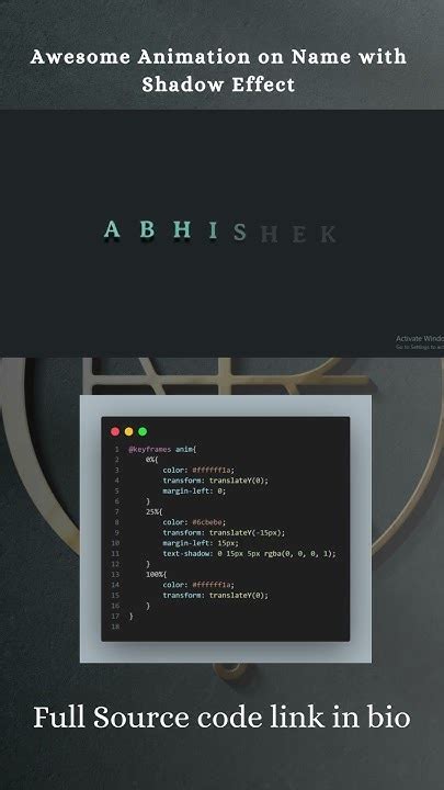 Awesome Animation On Name With Shadow Effect Thundercoding Youtube