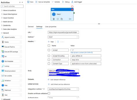 got error [invalid request] when using data factory web activity to get access token genesys