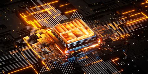 사이버 펑크 Ai의 3d 렌더링 회로 기판 기술 배경 중앙 컴퓨터 프로세서 Cpu 및 Gpu 개념 마더 보드 디지털 칩 기술