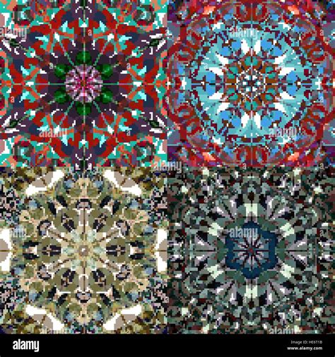 Gorgeous Seamless Patchwork Patterns Stock Vector Image Art Alamy