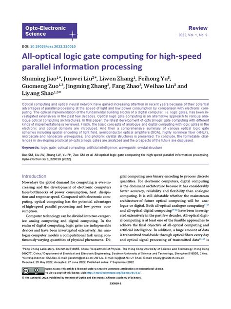 All Optical Logic Gate Computing For High Speed Parallel Information