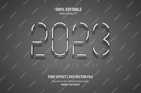 Premium Vector 2023 Happy New Year 3d Text Effect Editable Text Effect