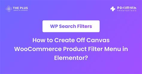 how to create off canvas woocommerce product filter menu in elementor