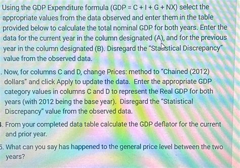 Solved Using The Gdp Expenditure Formula Gdp C I G Nx