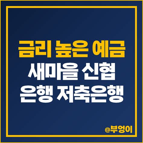 예금 이자 높은 은행 금리 비교 저축은행 신협 새마을금고 정기예금 특판 추천 네이버 블로그
