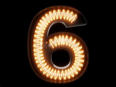Light Bulb Spiral Digit Alphabet Character 6 Six Font Stock Illustration Illustration Of Lamp