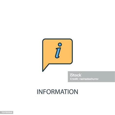 정보 개념 2 컬러 라인 아이콘입니다 간단한 노란색과 파란색 요소 그림입니다 정보 개념 개요 기호 디자인 개념에 대한 스톡 벡터 아트 및 기타 이미지 Istock