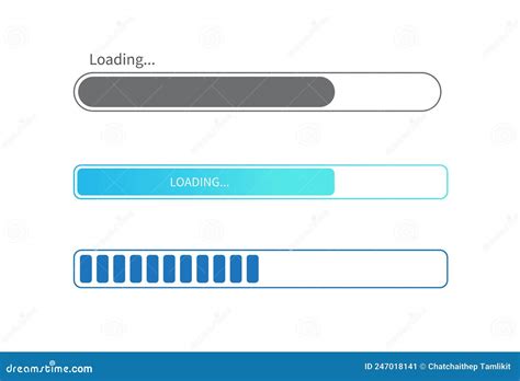 Load Indicator Loading Status Bar Round Buffer Download Progress And Line Upload Or File