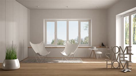 나무 테이블 책상 이나 선반 화분된 잔디 공장 집 열쇠와 3d 문자 만들기 단어 홈 스위트 홈 현대 거실 인테리어 디자인 배경