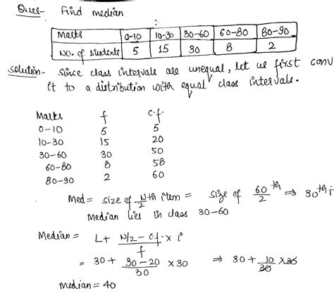 Find The Median From The Following Datamarks 0 10 10 30 30 60 60 80 80 90 No Of