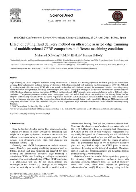 Pdf Effect Of Cutting Fluid Delivery Method On Ultrasonic Assisted Edge Trimming Of