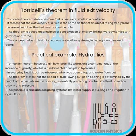 Torricellis Theorem Fluid Exit Speed Dynamics Laws And Applications