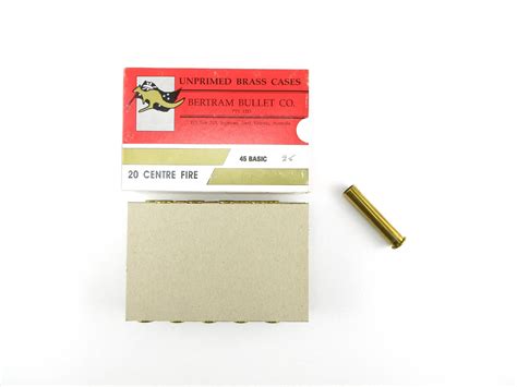 New Non Primed Bertram Bullet 45 Basic 26 Brass Cases Lot Switzer