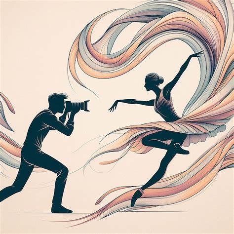 Premium Vector A Drawing Of A Man And Woman With A Camera In The Foreground