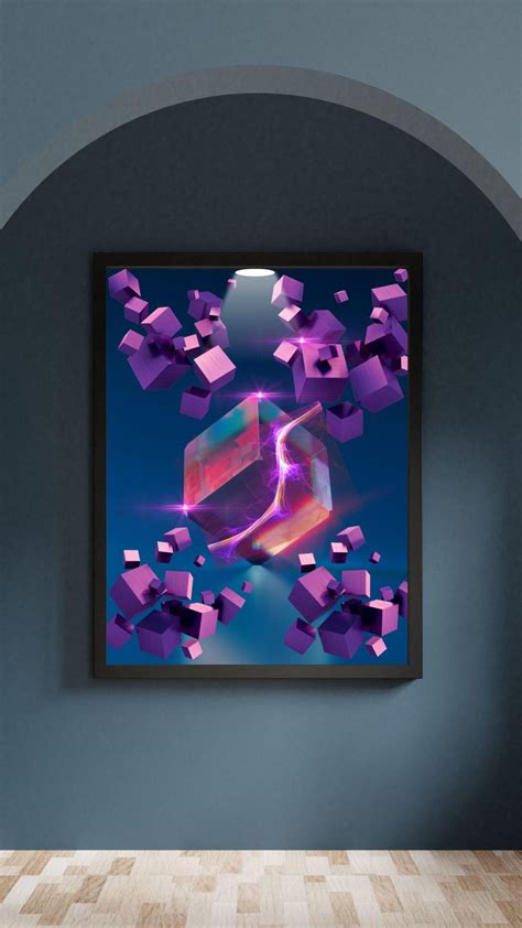Square Cube Pattern Angular Shapes Pastel Colors Diagonals Office