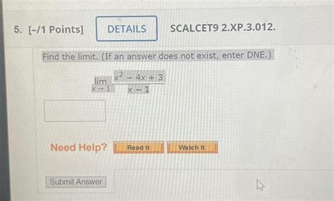 solved 5 [ 1 points] details find the limit if an answer