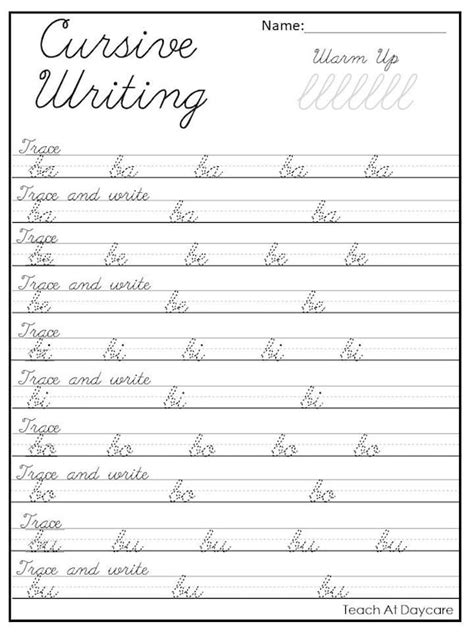 Cursive Writing Worksheets For 5th Grade
