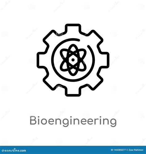 Outline Bioengineering Vector Icon Isolated Black Simple Line Element Illustration From General